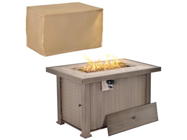 Click here for Aosom Propane Fire Pit Table  30 000 BTU 42 Wicker... prices