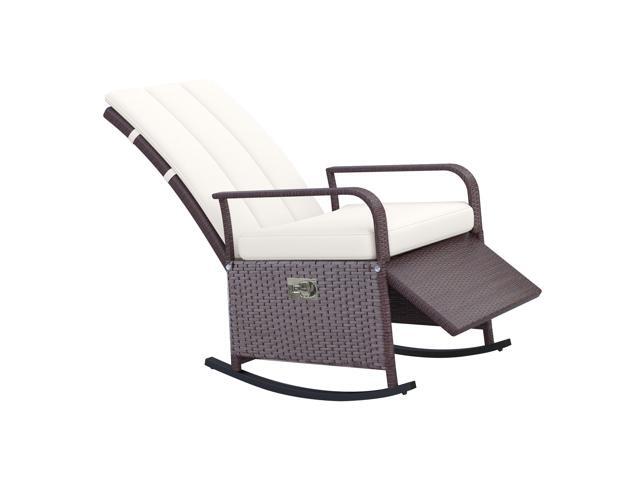 Click here for Aosom PE Rattan Rocking Recliner with Footrest  Be... prices