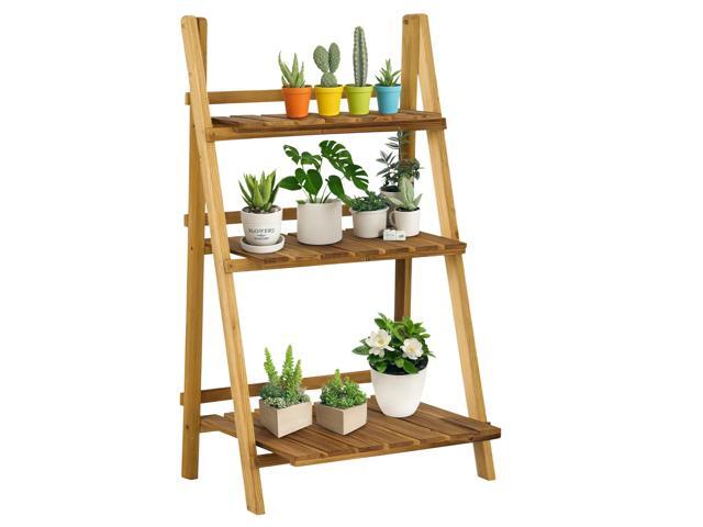 Click here for 3 Tier Ladder-style Wooden Flower Plant Stand Outd... prices