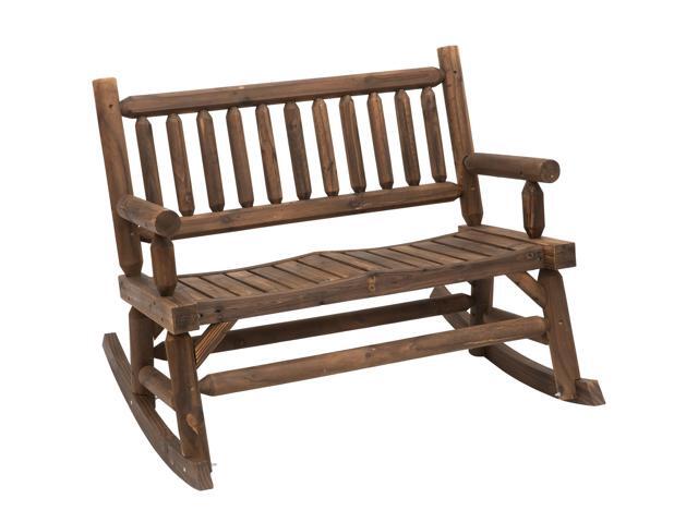 Click here for Aosom 2-Person Wood Rocking Chair with Log Design... prices