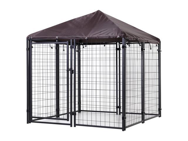 Click here for Aosom 4.6 x 4.6 x 5 Outdoor Dog Kennel  Welded Wir... prices