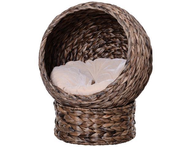 Click here for Aosom Handwoven Elevated Cat Bed with Rotating Bas... prices