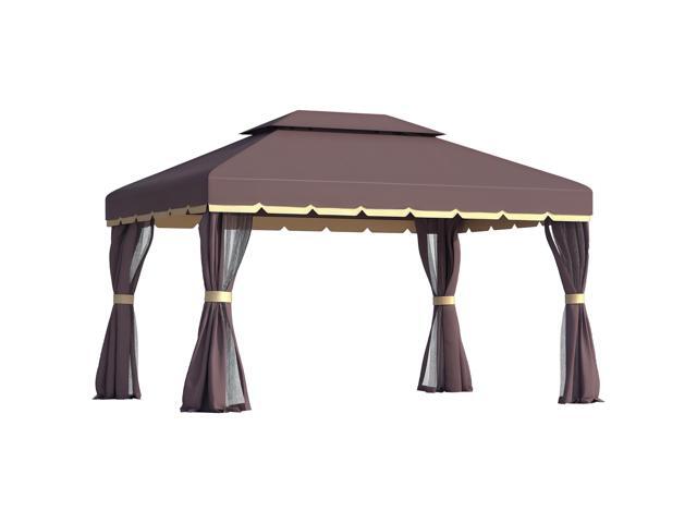 Click here for Outsunny 10 x 13 Gazebo  Aluminum  Mesh  2 Tier Po... prices