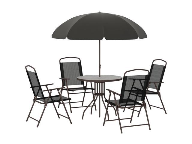 Click here for Aosom 6 Piece Patio Dining Set for 4 with Umbrella... prices