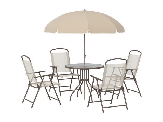 Click here for Aosom 6 Piece Patio Dining Set for 4 with Umbrella... prices