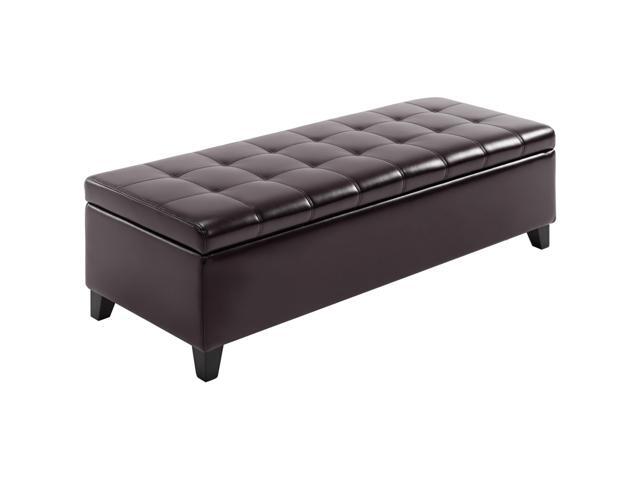 Click here for Aosom 51 Ottoman Storage Bench  Faux Leather Stora... prices