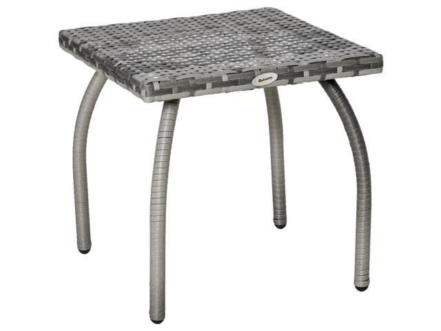 Click here for Aosom Outdoor PE Wicker Side Table  Small Square R... prices