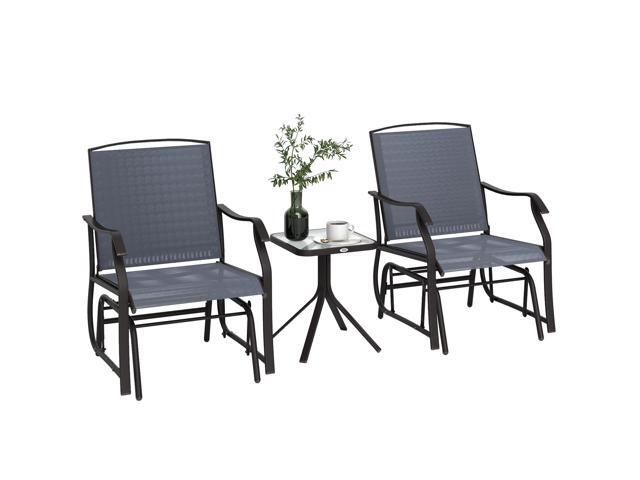 Click here for Aosom 3 Piece Outdoor Glider Chair with Coffee Tab... prices
