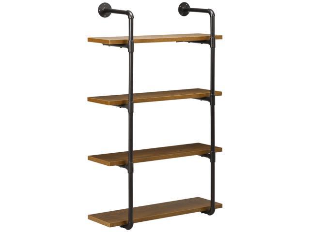 Click here for Aosom 4-Tier Industrial Pipe Shelves Floating Wall... prices