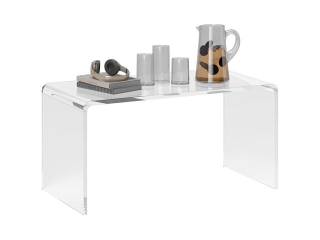 Homcom 39.25 Long Acrylic Waterfall Table for Living Room  - Clear