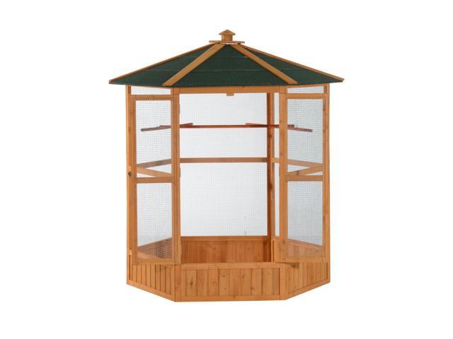Click here for Aosom 69 Wooden Hexagonal Outdoor Aviary Flight Bi... prices