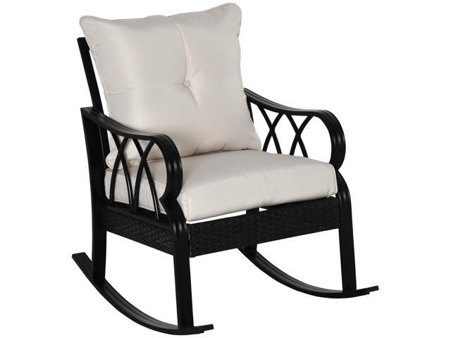 Click here for Aosom Outdoor Wicker Rocking Chair with Padded Cus... prices