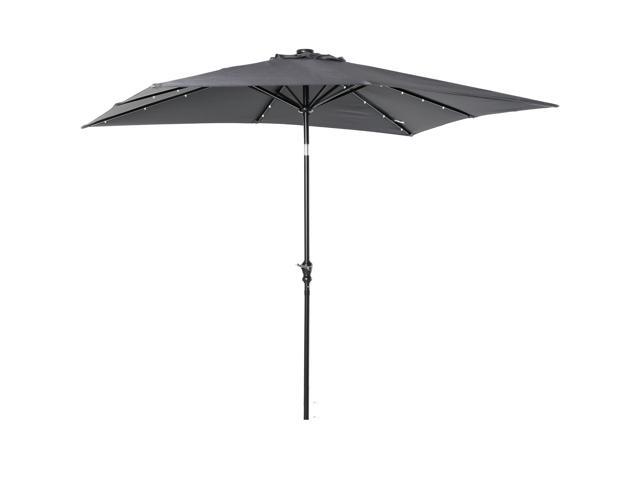 Click here for Aosom 9 x 7 Solar Umbrella  LED Lighted Patio Umbr... prices