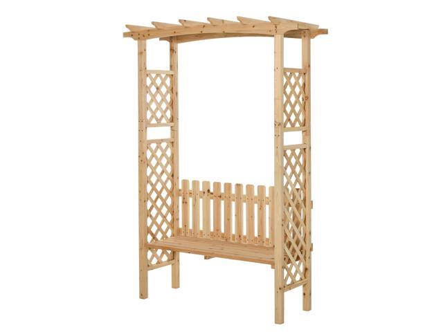 Click here for Aosom Outdoor Garden Bench Arch Pergola with Natur... prices