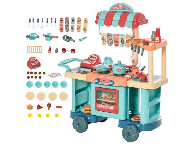 Click here for AosomQaba Kids Kitchen Food Stand with Play Food... prices