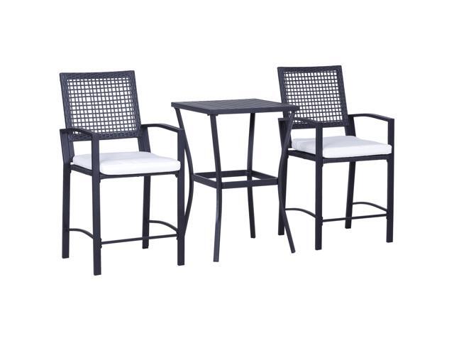 Click here for Outunny 3pc Rat Wicker Bistro Set Patio Bar Table... prices
