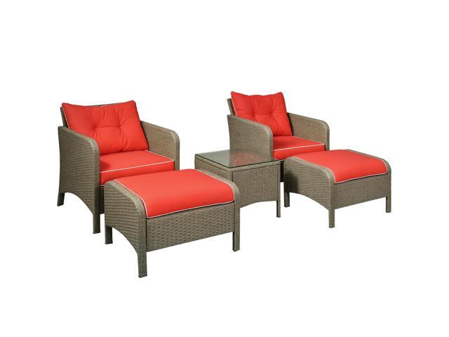 Click here for Aosom 5 Pieces Rattan Wicker Lounge Chair Outdoor... prices