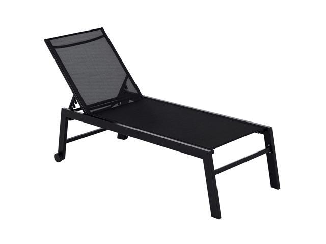 Click here for Aosom Outdoor Chaise Lounge with Wheels  Five Posi... prices