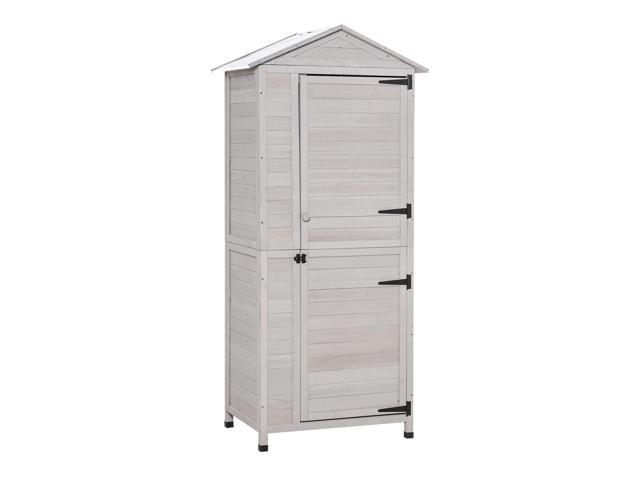 Click here for Aosom Wooden Garden Cabinet 4-Tier Storage Shed Lo... prices