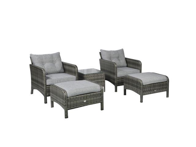 Click here for Aosom 5 Pieces Rattan Wicker Lounge Chair Outdoor... prices