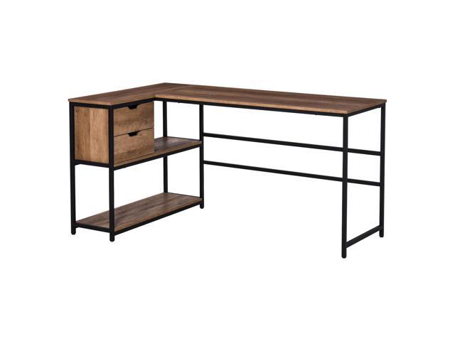 Click here for Aosom L-Shaped Home Offie Computer Desk with Stora... prices