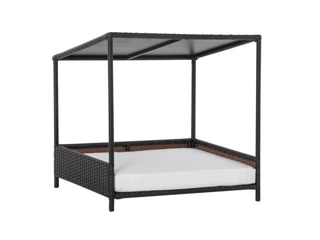 Click here for Aosom Wicker Dog House Raised Rattan Puppy Bed Cat... prices