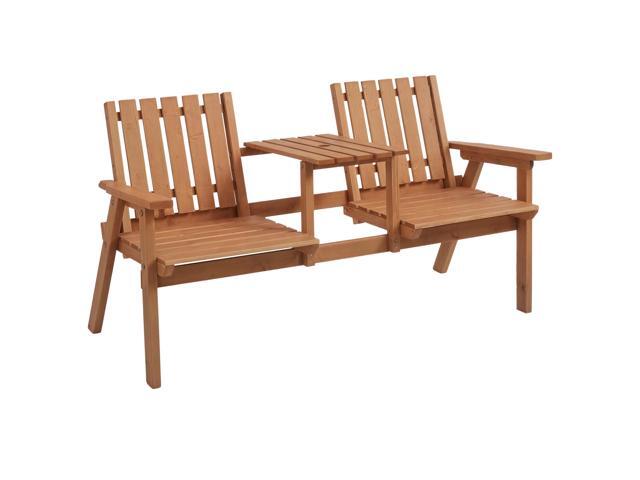 Click here for Aosom Patio Bench  Garden Bench with Middle Table... prices