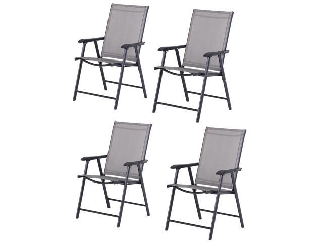 Click here for Aosom Set of 4 Outdoor Folding Chairs  Stackable P... prices