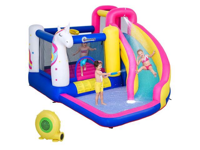 Click here for Aosom Inflatable Water Slide Bounce House with Tra... prices