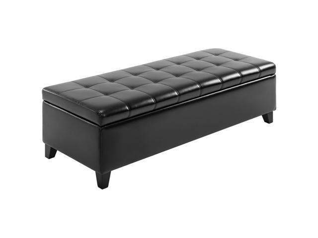 Click here for Aosom 51 Ottoman Storage Bench  Faux Leather Stora... prices
