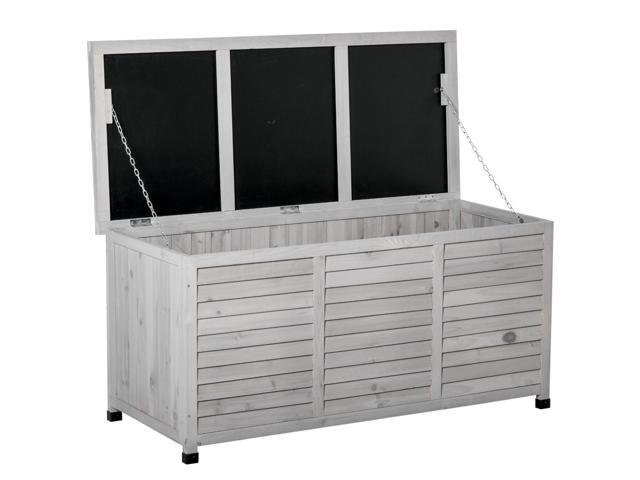 Click here for Aosom 75 Gallon Wooden Deck Box  Outdoor Storage C... prices