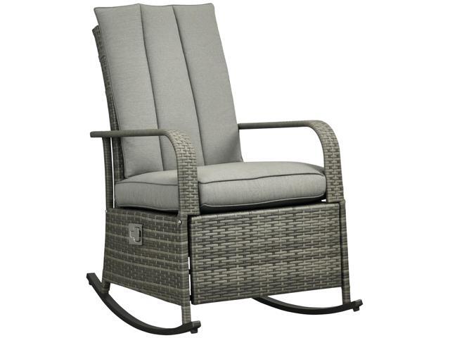 Click here for Aosom PE Rattan Rocking Recliner with Footrest  Gr... prices