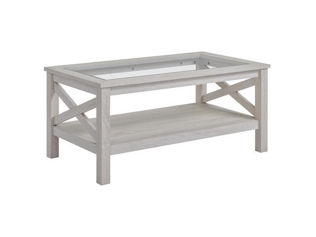 Click here for Homcom Table with Wood Frame for Living Room  - Wh... prices