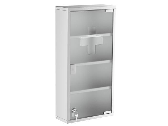 Click here for Aosom 12 x 24 Lockable Medicine Cabinet  4 Tier St... prices