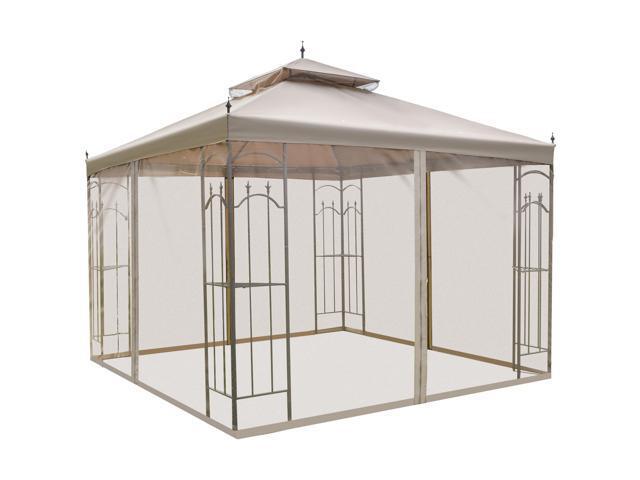 Click here for Aosom 10 x 10 Patio Gazebo with Corner Frame Shelv... prices