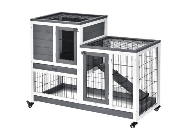 Click here for Aosom Wooden Rabbit Hutch Elevated Bunny Cage Indo... prices