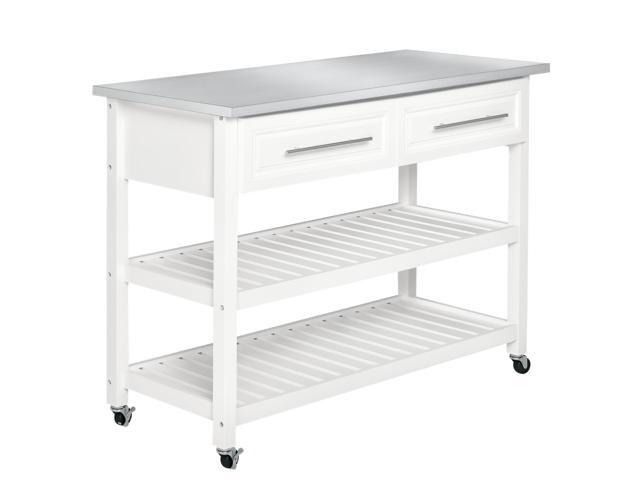 Click here for Aosom Kitchen Island with Stainless Steel Top  Tra... prices