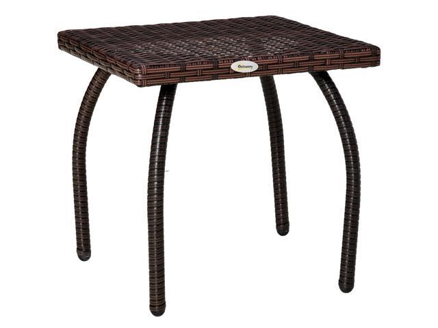 Click here for Aosom Outdoor PE Wicker Side Table  Small Square R... prices