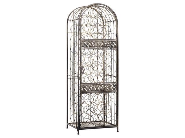 Click here for Aosom 45 Bottle Wrought Iron Wine Rack Jail with L... prices