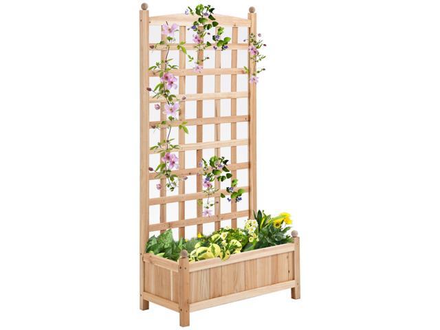 Click here for Aosom Wooden Raised Garden Bed with Trellis  Outdo... prices