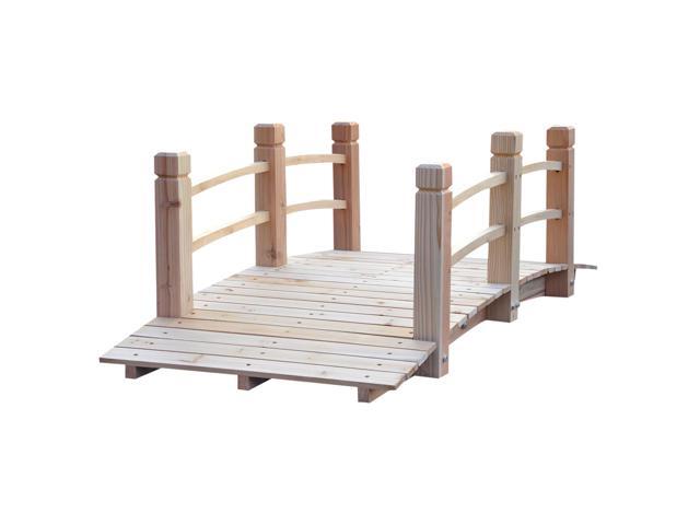 Click here for Aosom 5 ft Wooden Garden Bridge Arc Footbridge wit... prices