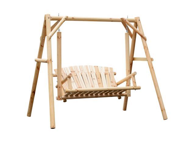 Click here for Aosom 2-Seat Wooden Swing Bench  Ergonomic Design... prices