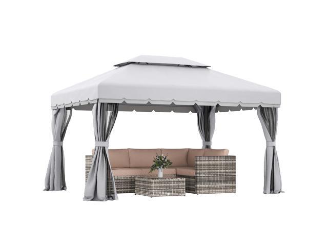 Click here for Aosom 10Â xÂ 13 PatioÂ Gazebo Â Aluminum Frame Dou... prices