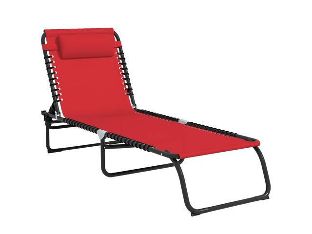 Click here for Aosom Folding Chaise Lounge Pool Chair with 4-Posi... prices
