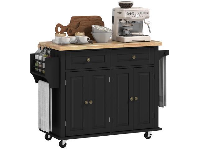 Click here for Aosom Kitchen Island Cart with Solid Wood Top  44... prices