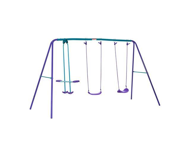 Click here for Aosom Metal Swing Set with Glider  Two S Seats and... prices