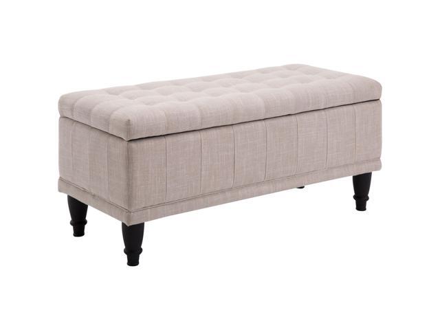 Click here for Aosom Storage Ottoman  Linen Fabric Button Tufted... prices