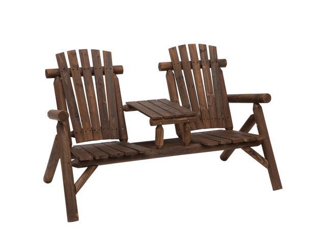 Click here for Aosom Wood Adirondack Patio Chair Bench with Cente... prices