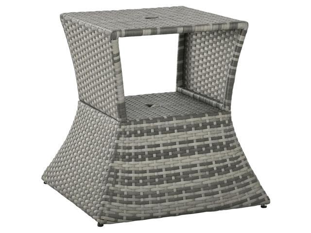 Click here for Aosom Outdoor Side Table with Umbrella Hole  2 Tie... prices