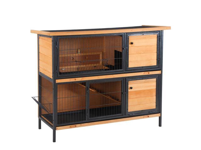 Click here for Aosom 48 2-Story Large Rabbit Hutch Bunny Cage Woo... prices